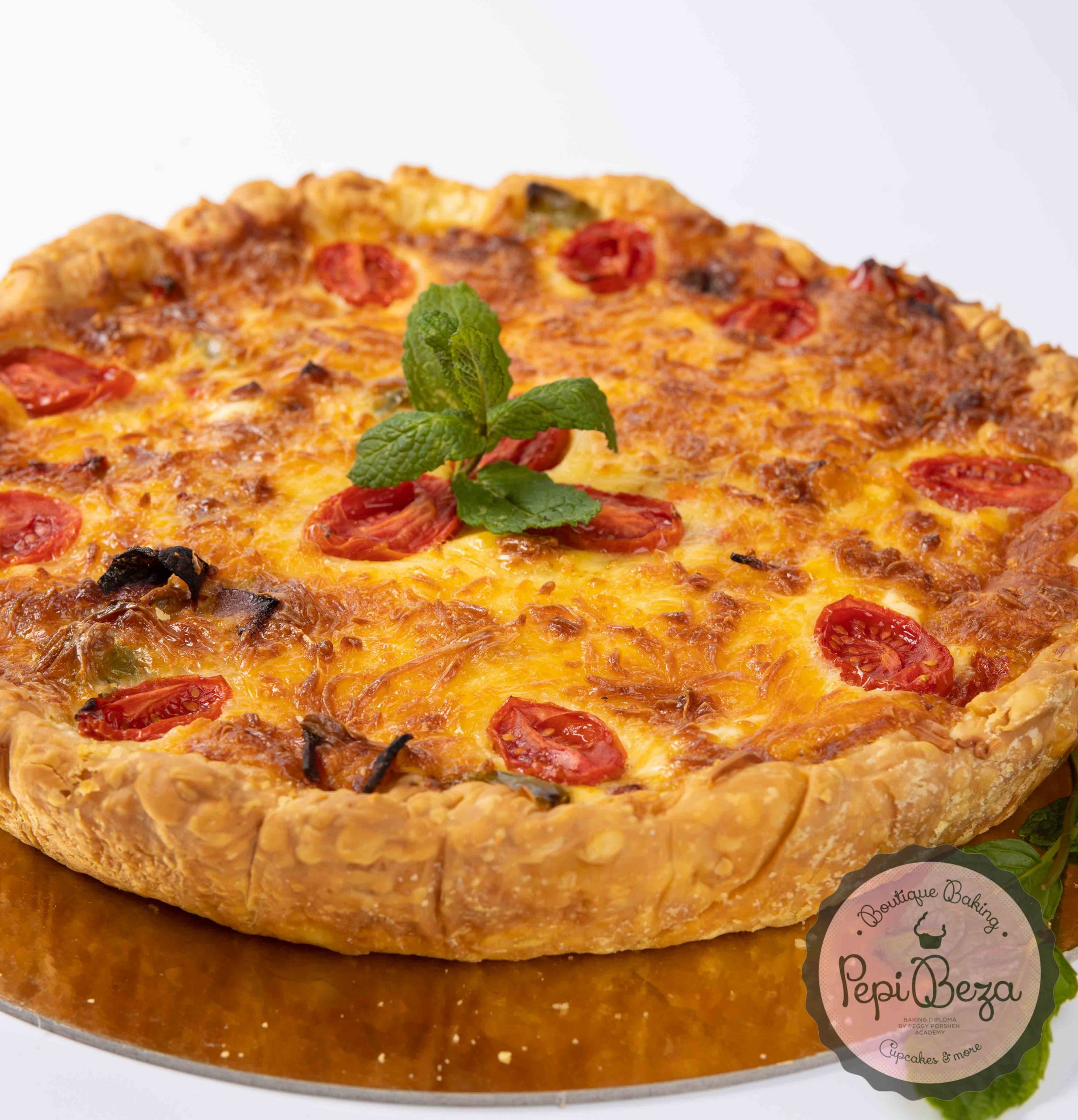 Τάρτα με τυριά , πιπεριές και μανιτάρια - Pepi Beza Boutique Baking